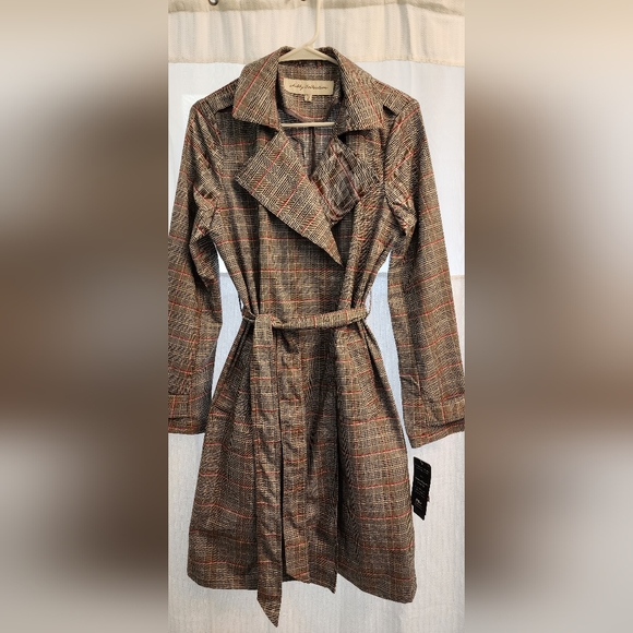 Sebby | Jackets & Coats | Sebby Collection Soft Shell Plaid Trench Coat ...